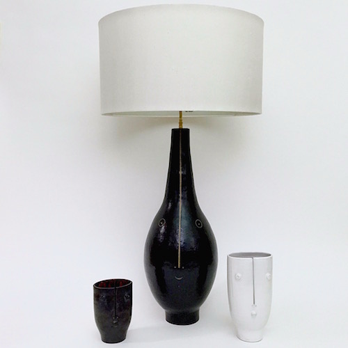 DaLo - Pair of Large Lamp Bases Glazed in Black